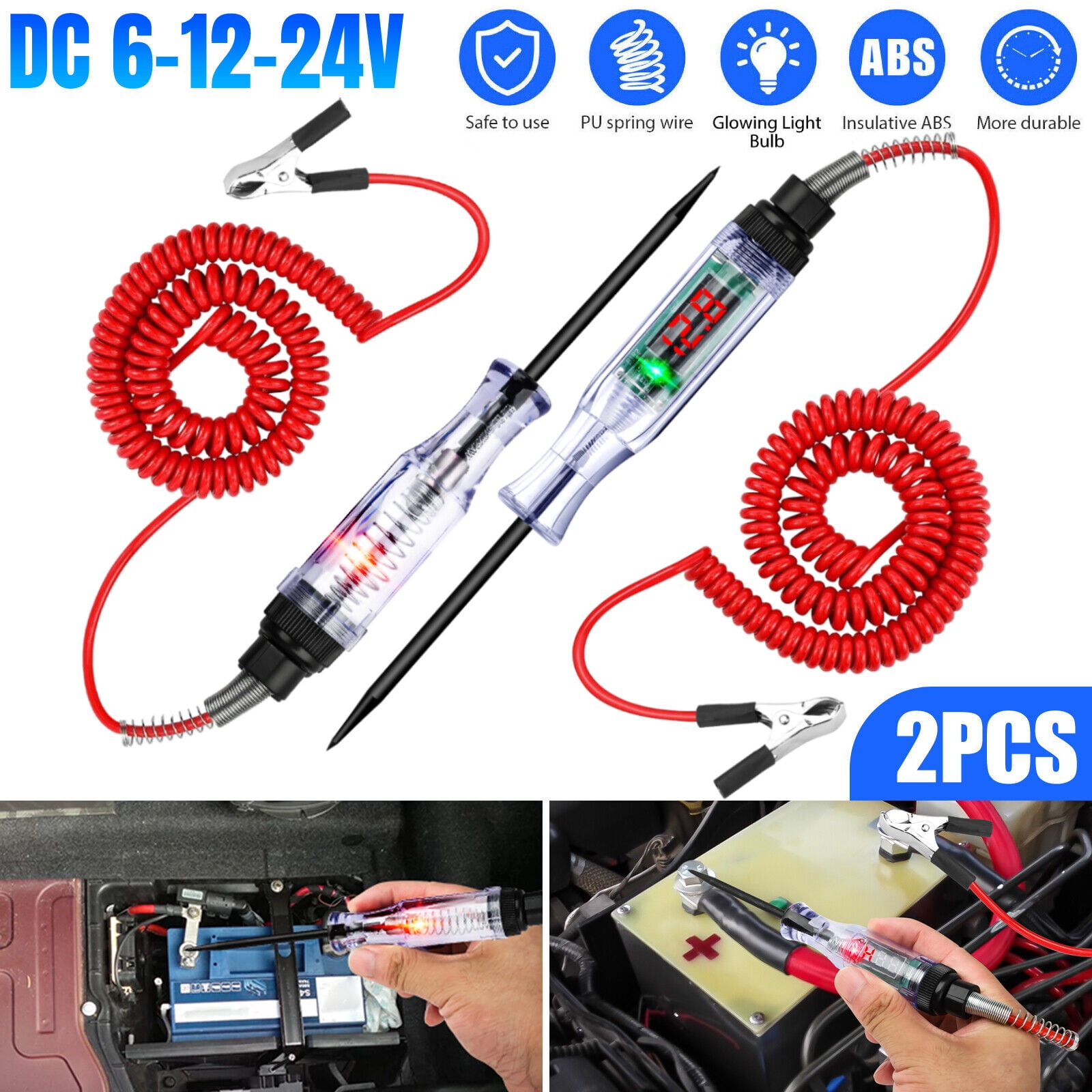 2X LCD Digital Electric Voltage Circuit Tester + Continuity Circuit ...