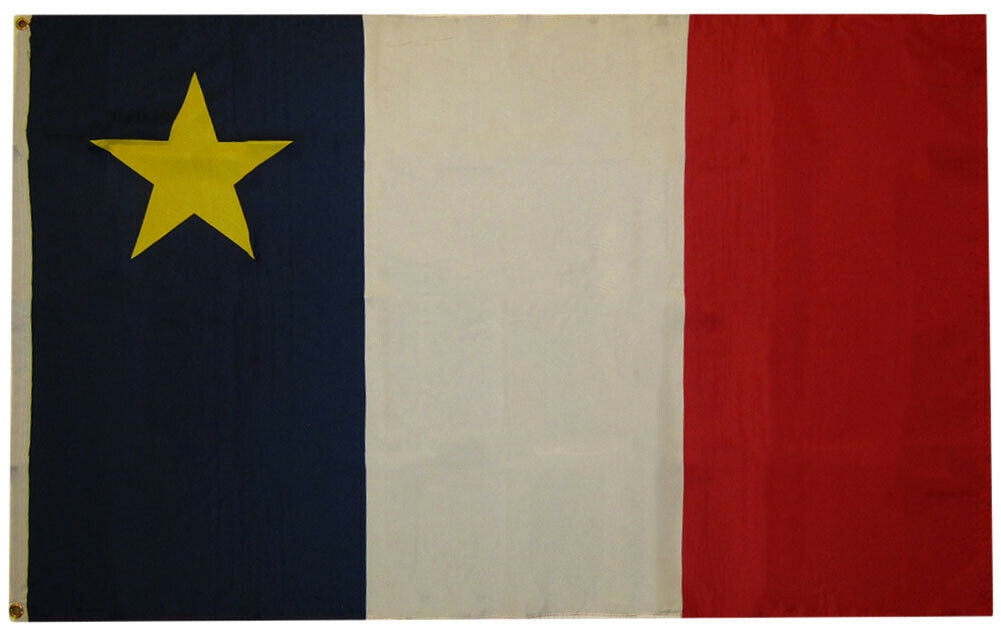 French Acadiana Creole Flag Tricolor 100D Woven Poly Nylon 3x5 3'x5 ...
