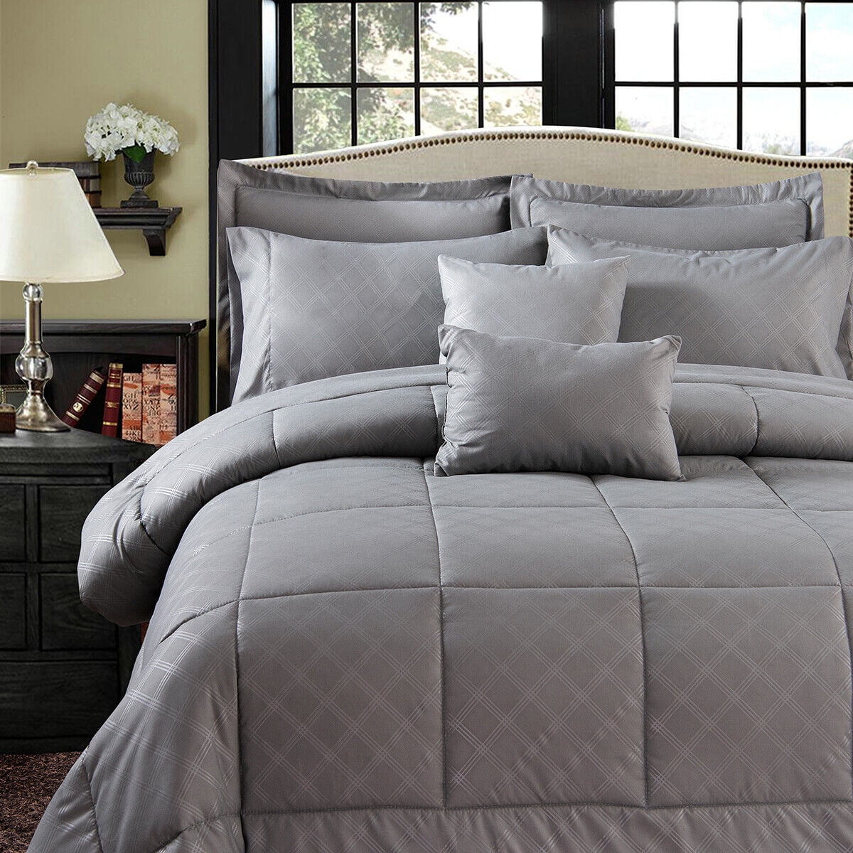 Queen King Comforter Set 10 Pieces Bed in a Bag Set Bedding Set &Bed ...