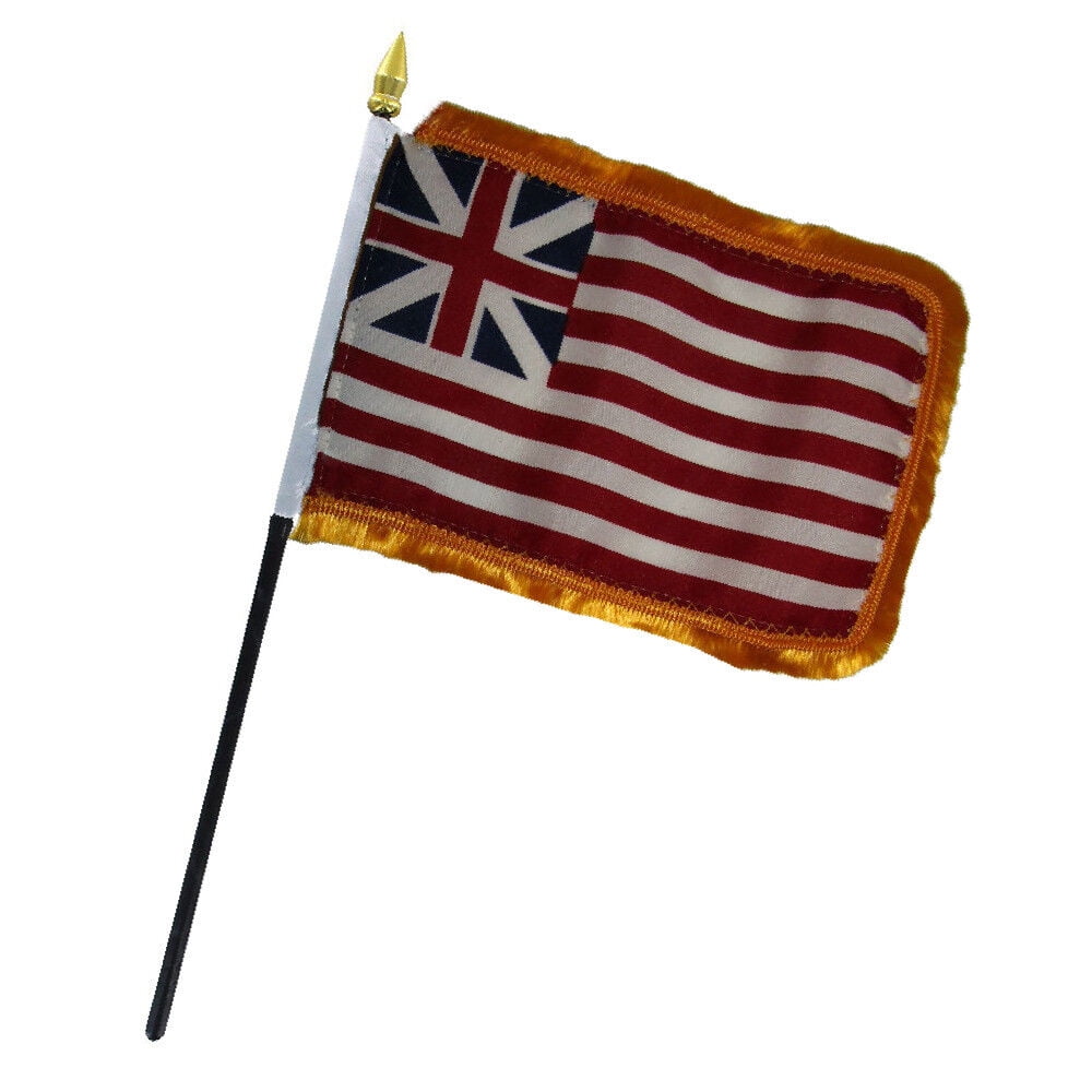 Historical Grand Union Gold Fringe Flag 4"x6" Desk Table Stick ...