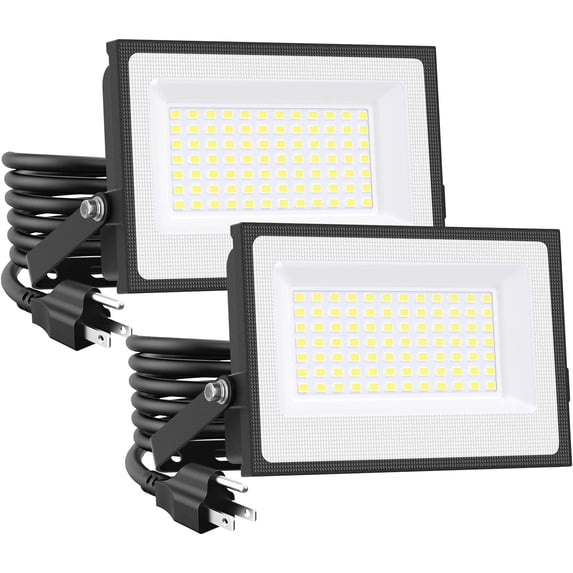 Onforu 80W Flood Lights Outdoor, 8000lm Bright LED Work Light with Plug ...