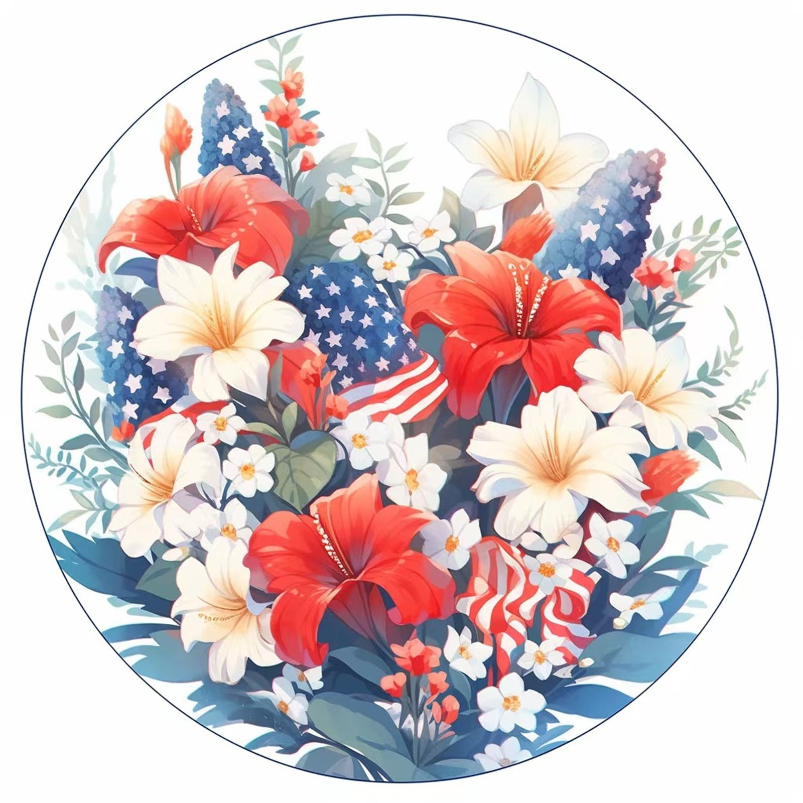 Ongmies American Patriotic Symbol for Front Door Decor American Striped ...