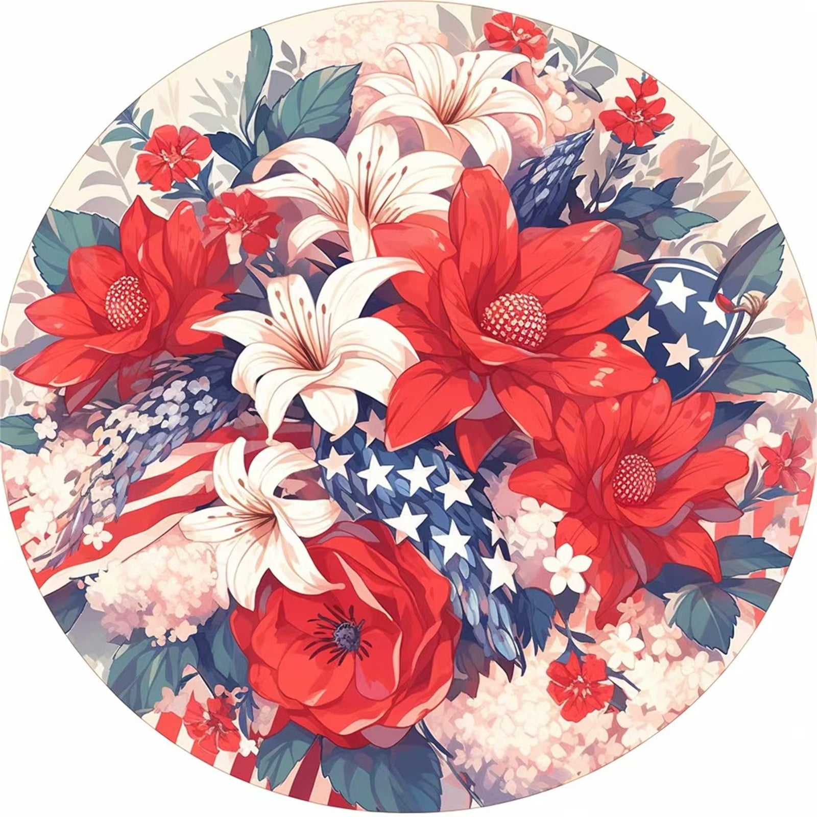 Ongmies American Patriotic Symbol for Front Door Decor American Striped ...