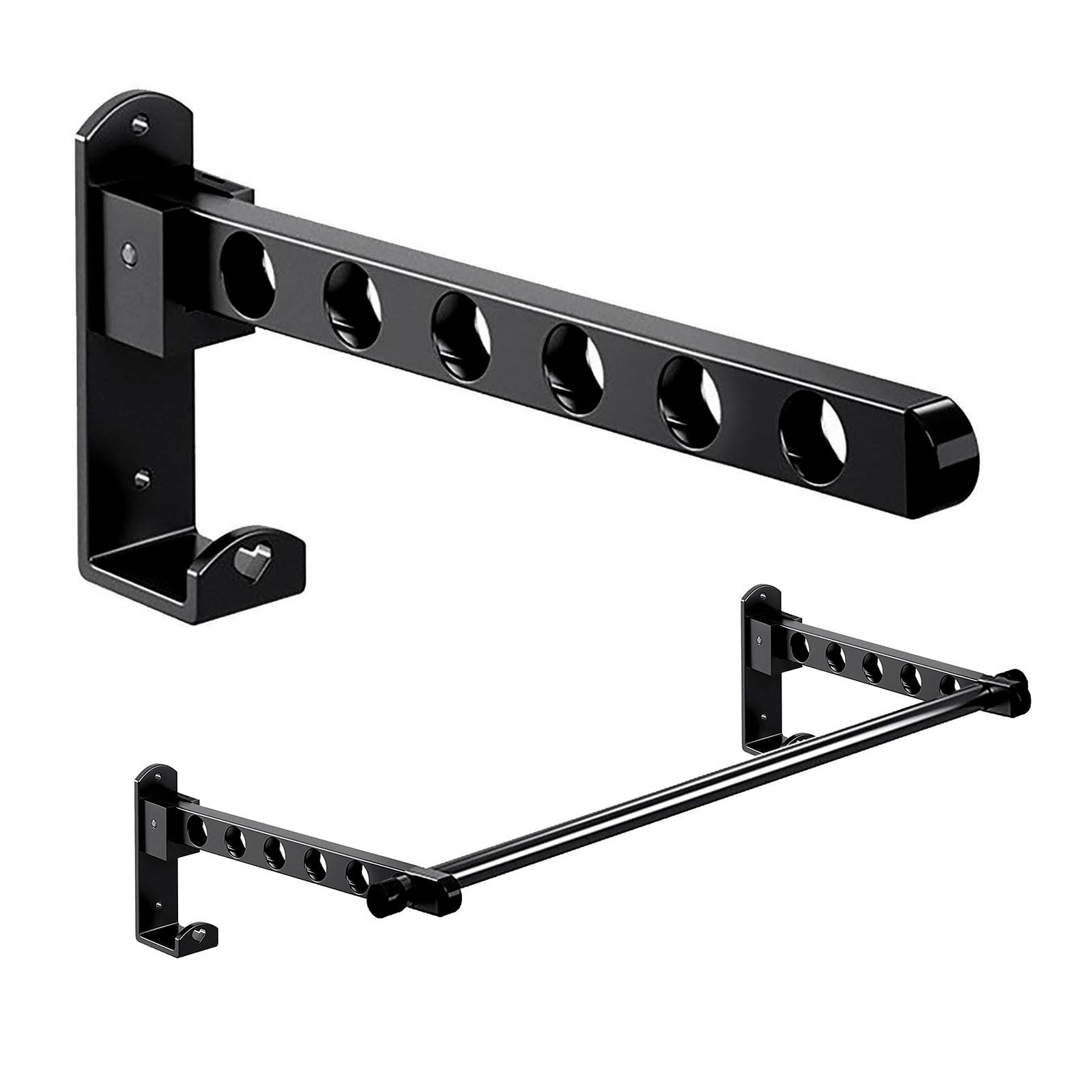 Ongmies Creative Stacking Clothes Rack Wall Mounted No-Punch Telescopic ...