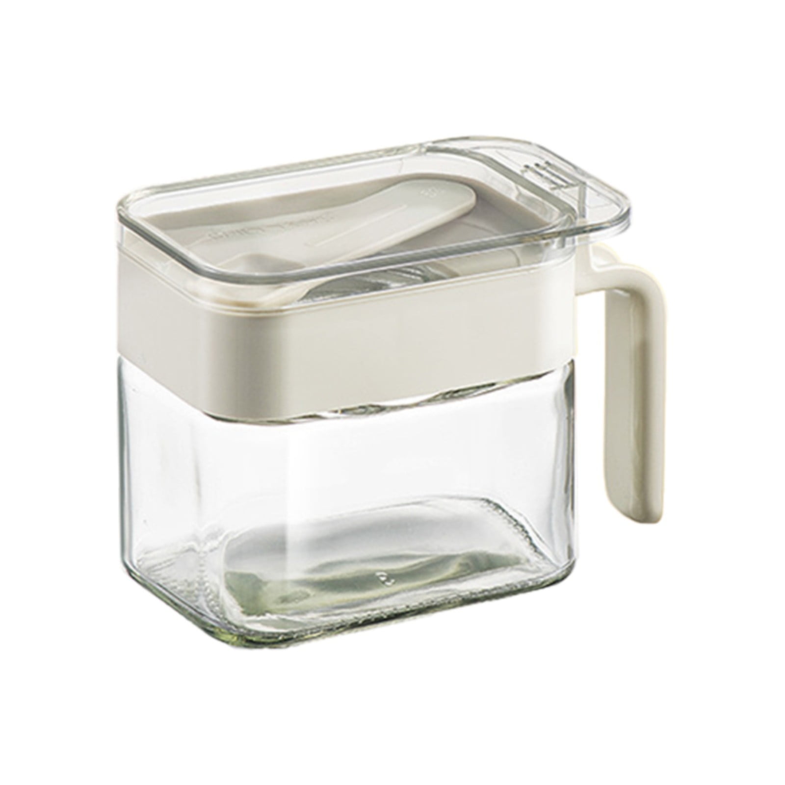 Ongmies Glass Condiment Dispenser with Spoon Lid | Transparent Handle ...