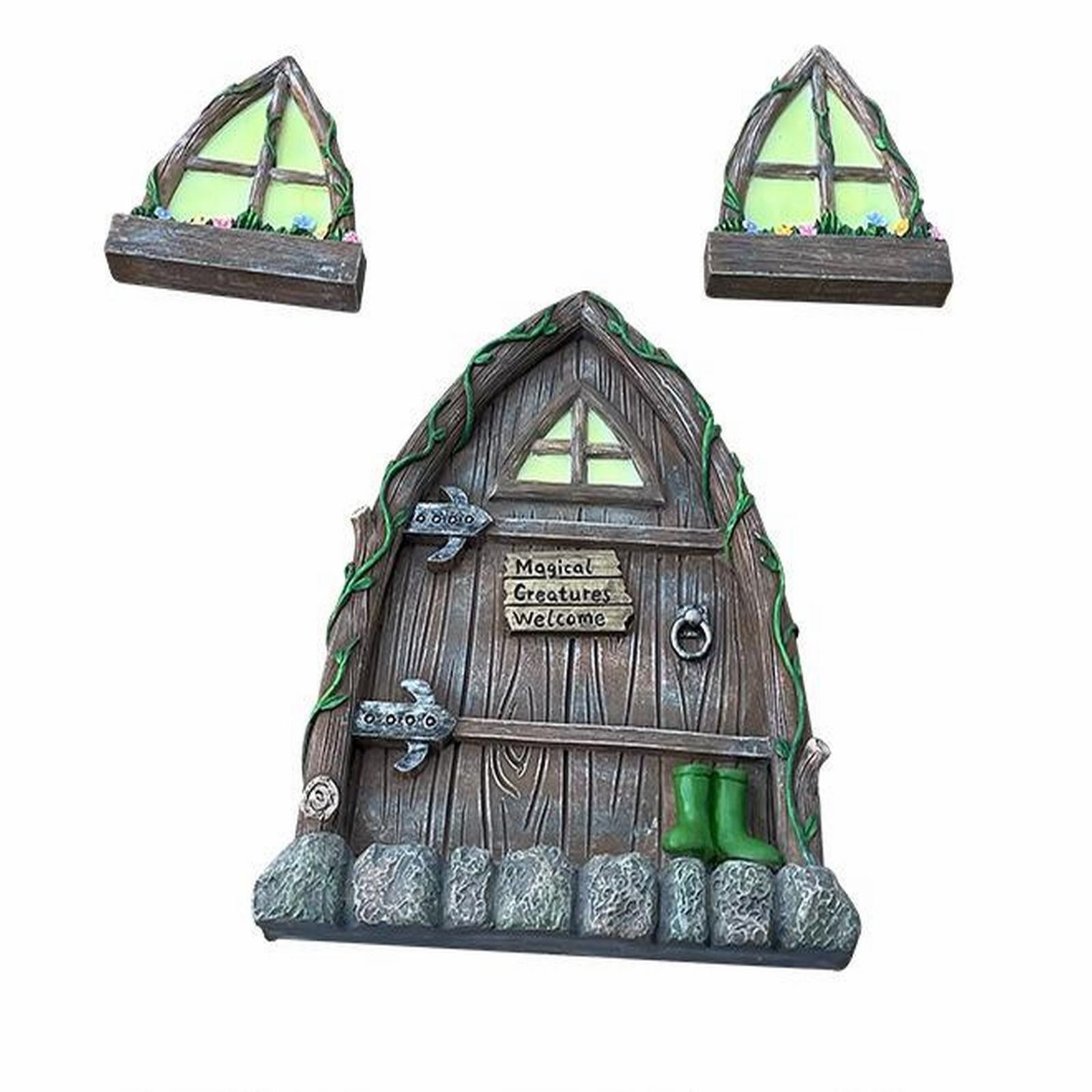 Ongmies Home Decor Desktop Decor 1 Set Resin Window Fairy Gnome House ...