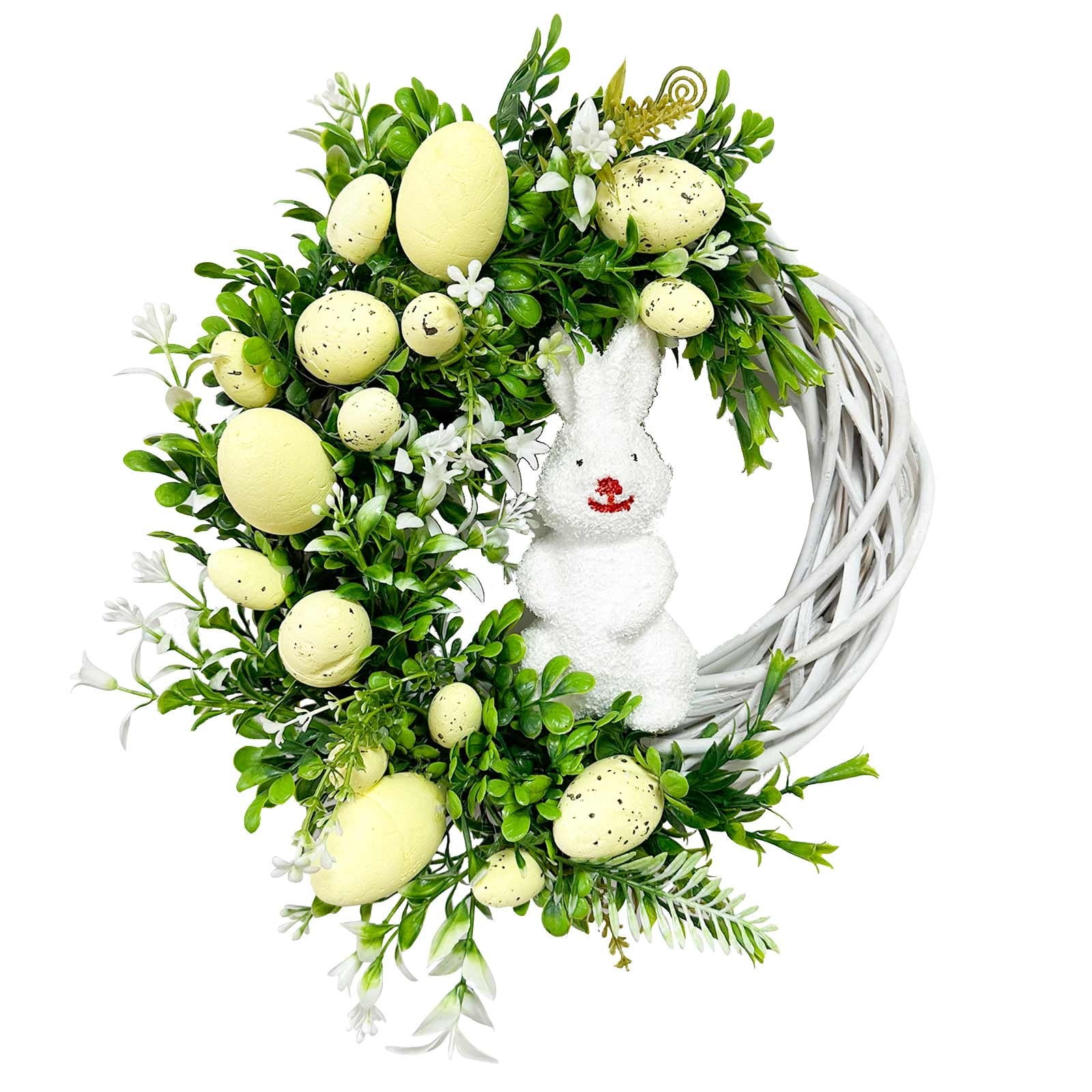 Ongmies Wreath Clearance Easter Bunny Vine Wreath Easter Egg Vine ...