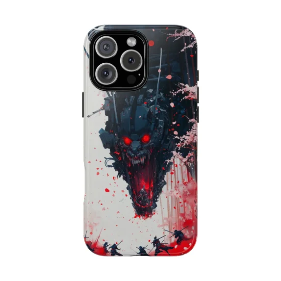 Oni Demon Mech Ukiyo E Style Case for iPhone 17 through 11 Pro Max ...