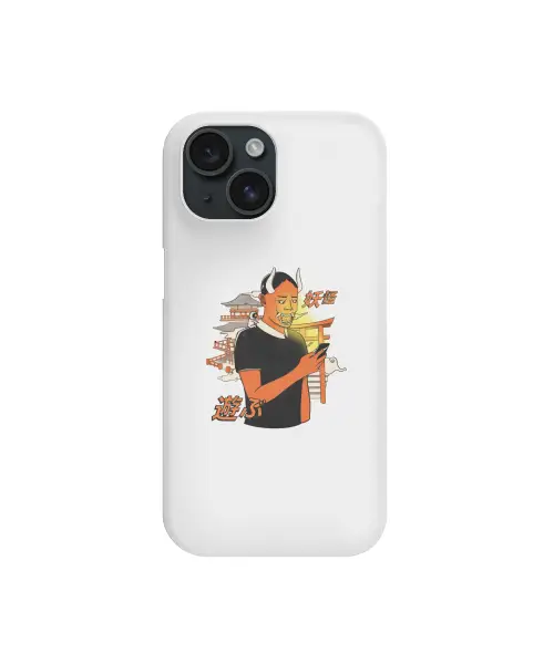 Oni Goes Digital Japanese Demon Art Phone Case for iPhone 16 15 14 13 ...