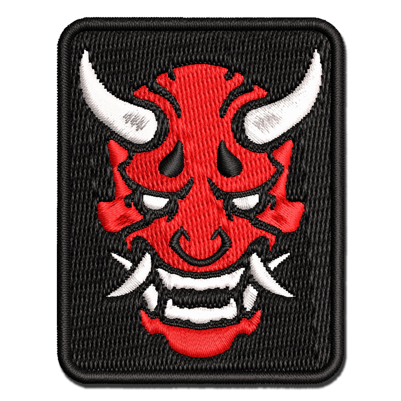 Oni Japanese Ogre Demon Applique Multi-Color Embroidered Hook & Loop ...