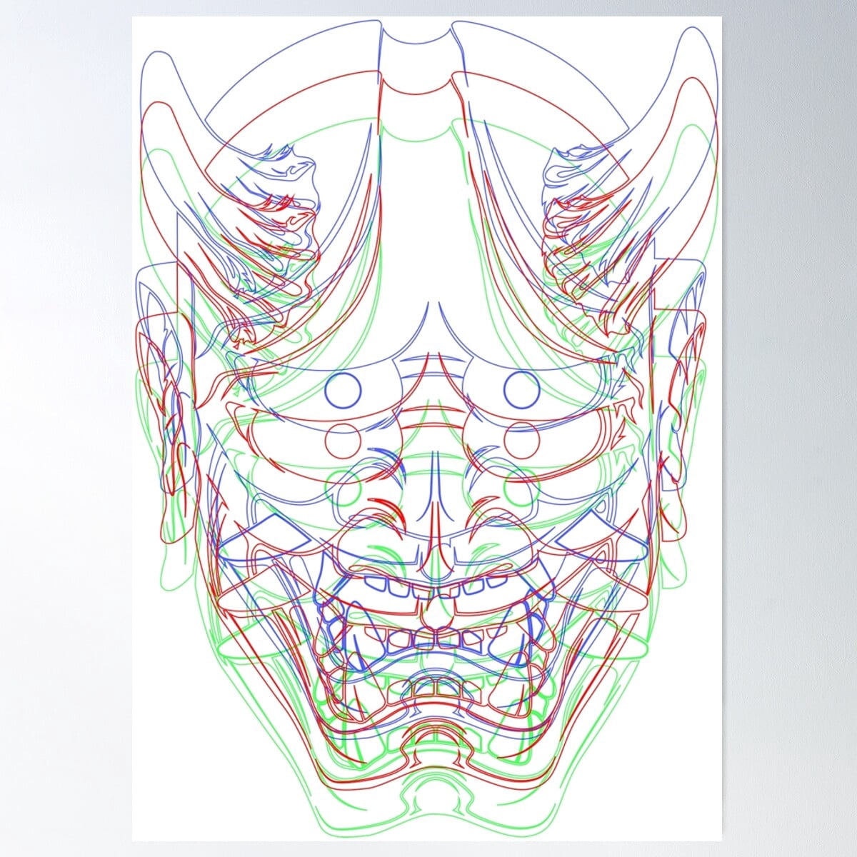 Oni Rgb Glitch Poster Wall Art, Modern Wall Decor For Living Room ...