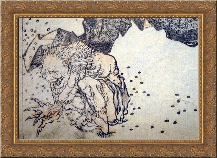 Oni pelted by beans 24x18 Gold Ornate Wood Framed Canvas Art by ...