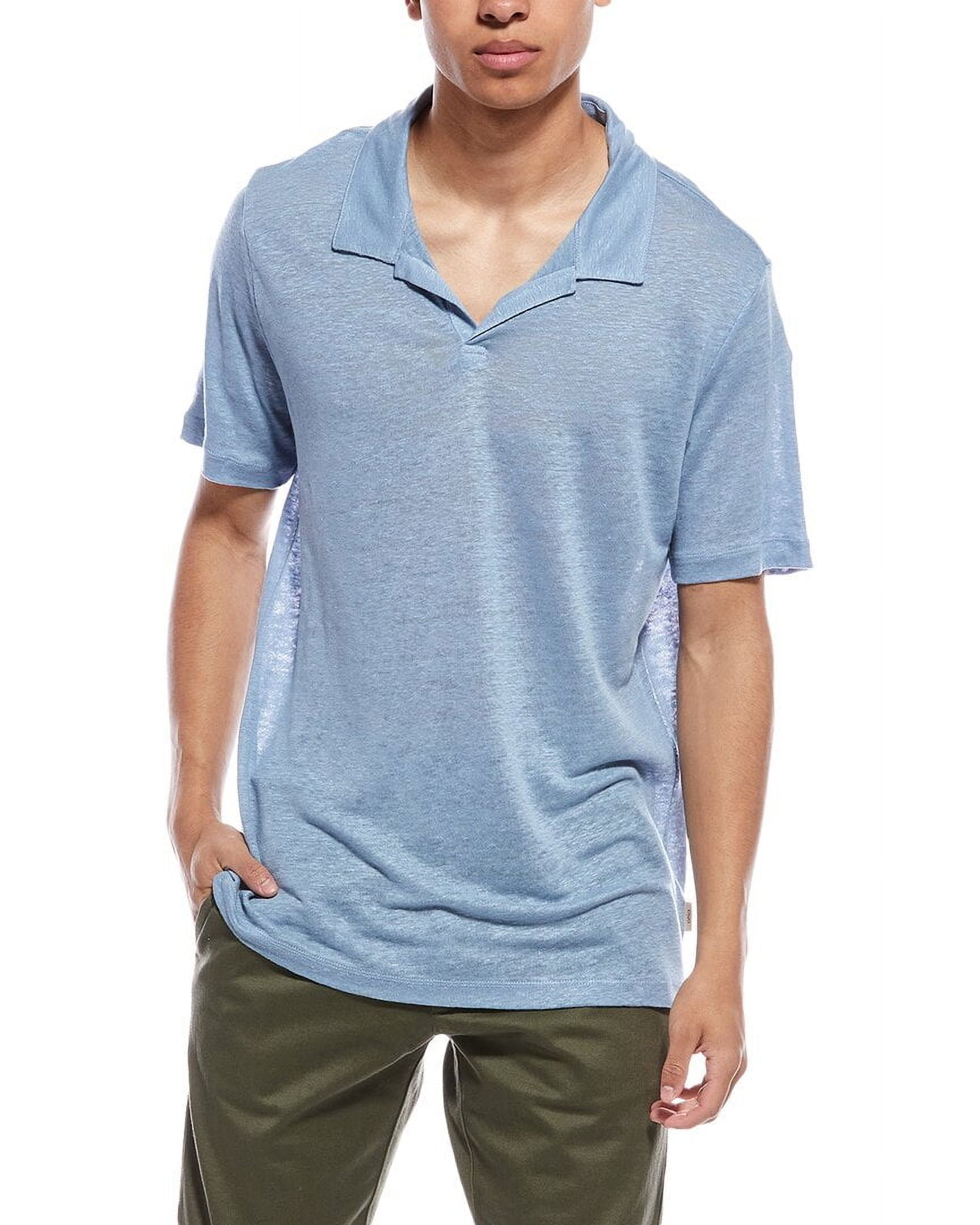 Onia mens Shaun Linen Polo Shirt, m, Blue - Walmart.com