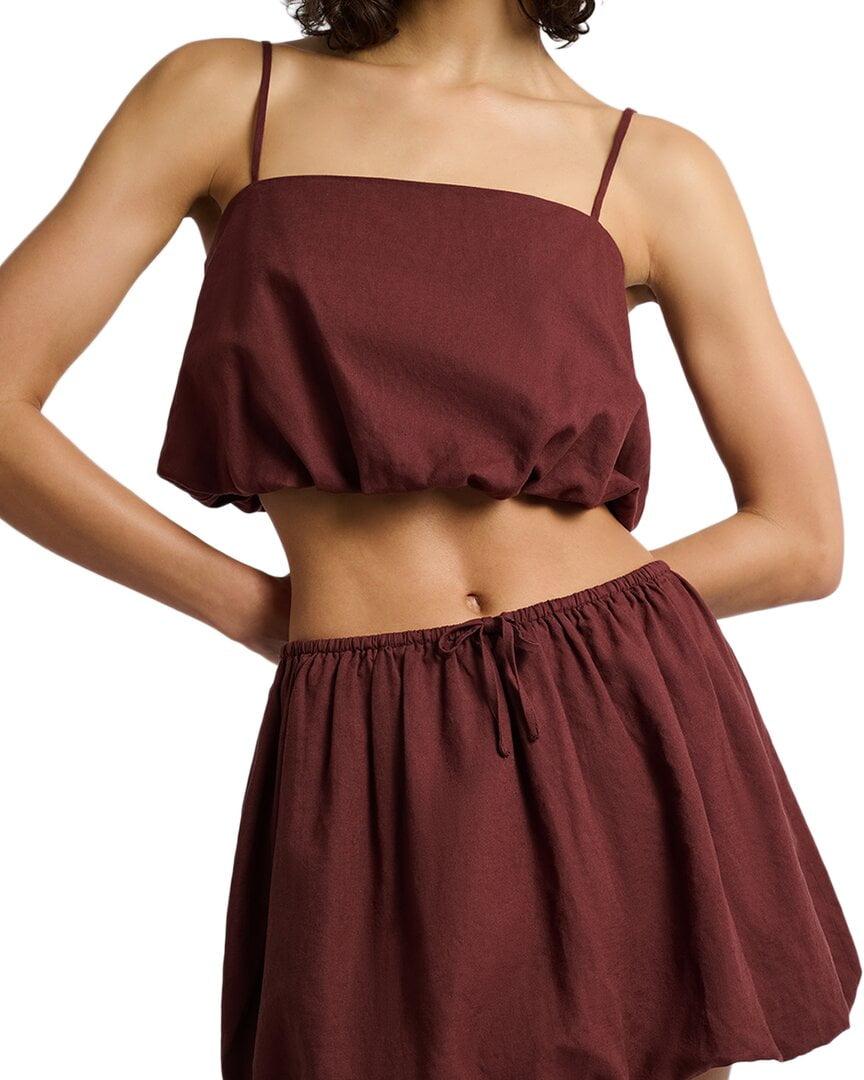 Onia womens Air Linen-Blend Bubble Crop Top, 2 - Walmart.com