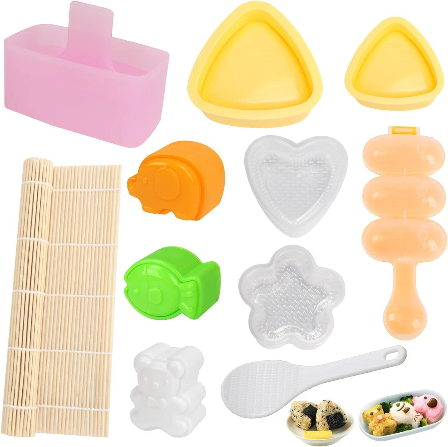 Onigiri Mold,11 Pack Rice Mold Musubi Maker Kit, Musubi Maker Press For ...