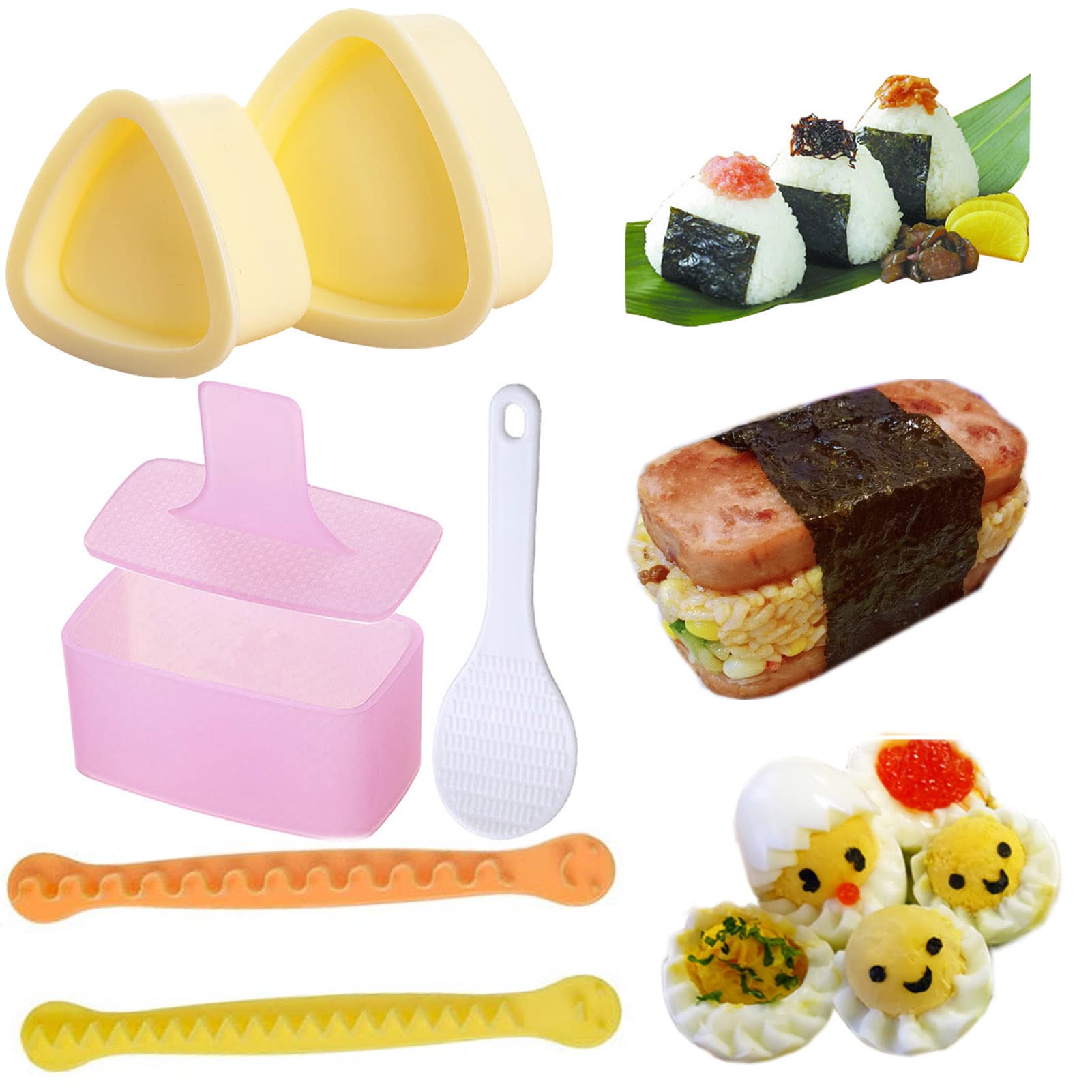 Onigiri Mold, 3 Kits Bento Tools, Triangle Rice Ball Mold(S + L ...