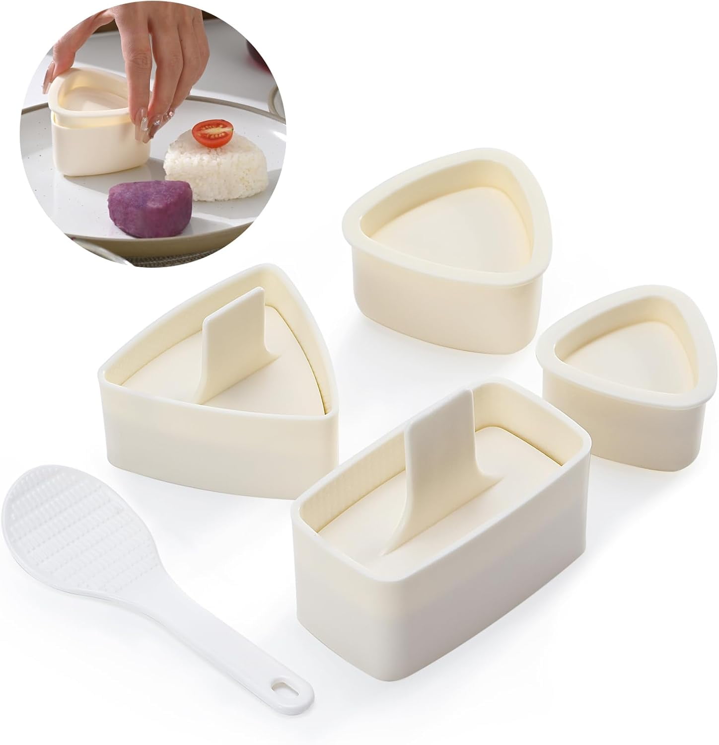 Onigiri Mold Set - 3 Sizes Triangle Rice Ball Maker & Musubi Press with ...