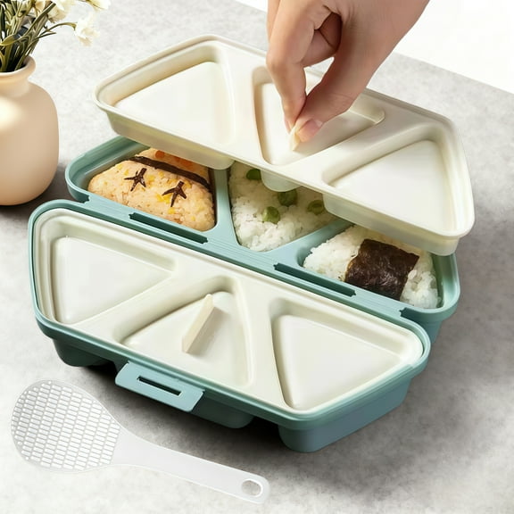 6 in 1 Triangle Rice Ball Mold, Non-Stick Sushi Maker with 6 Cavities ...