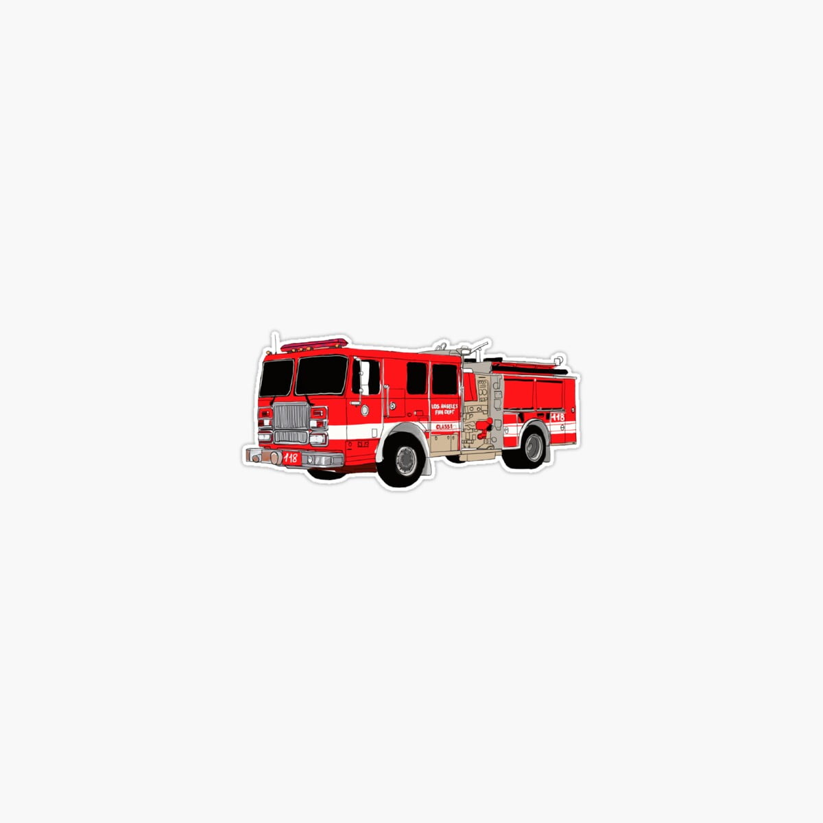 Onim 118 - Fire Truck Sticker, Phone Decal Water Bottle Stickers Car ...