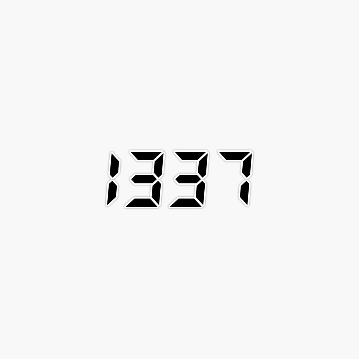 Onim 1337 - Leet Geek/Hacker Digital Clock Style Black Text Sticker ...