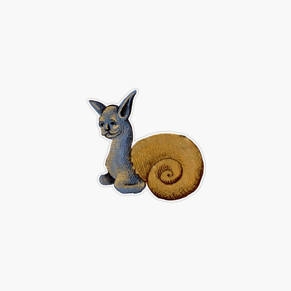 Onim 15Th Century Snail Cat (2) Sticker, Phone Decal Water Bottle ...