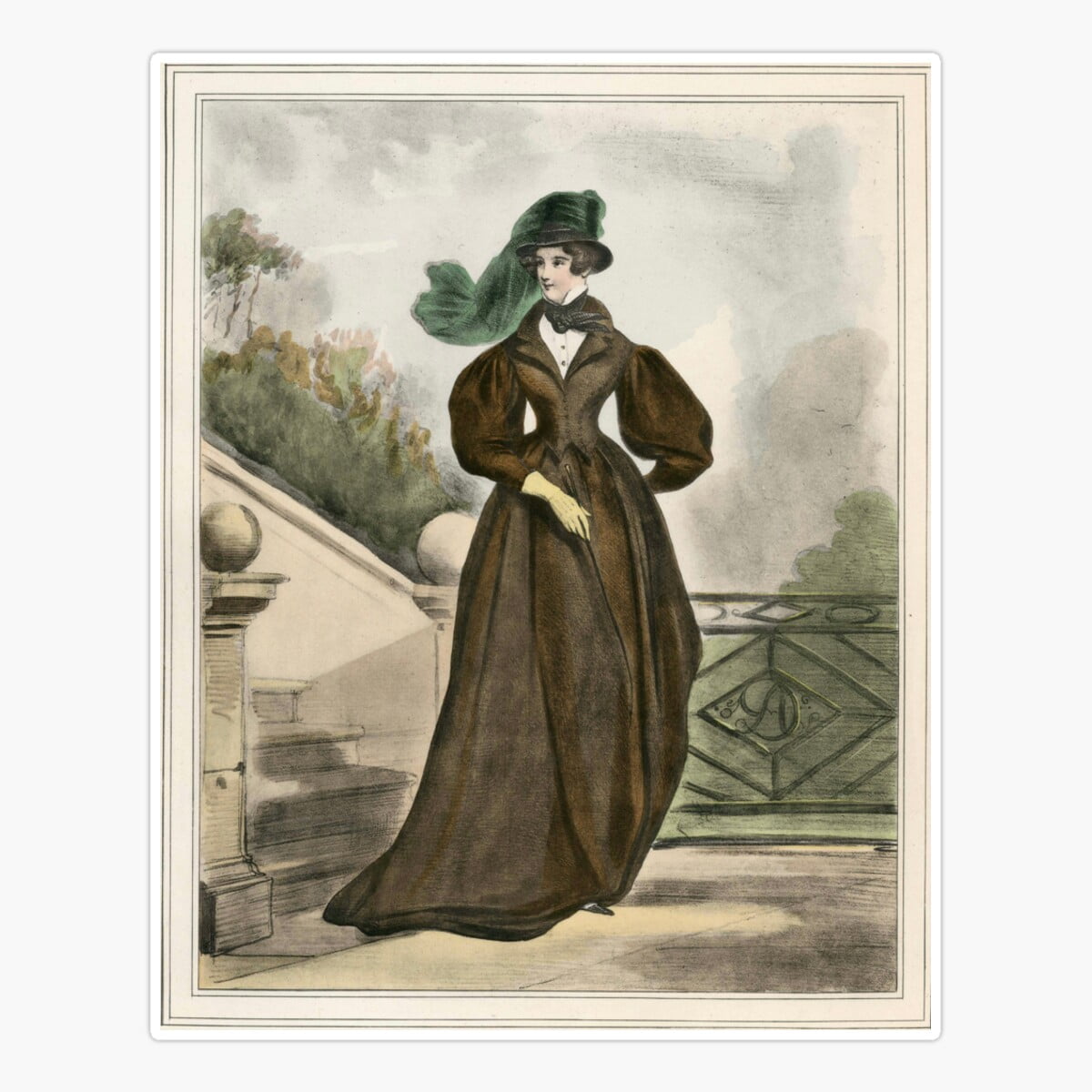 Onim 1800S Fashion Plate Sticker, Phone Decal Water Bottle Stickers Car ...