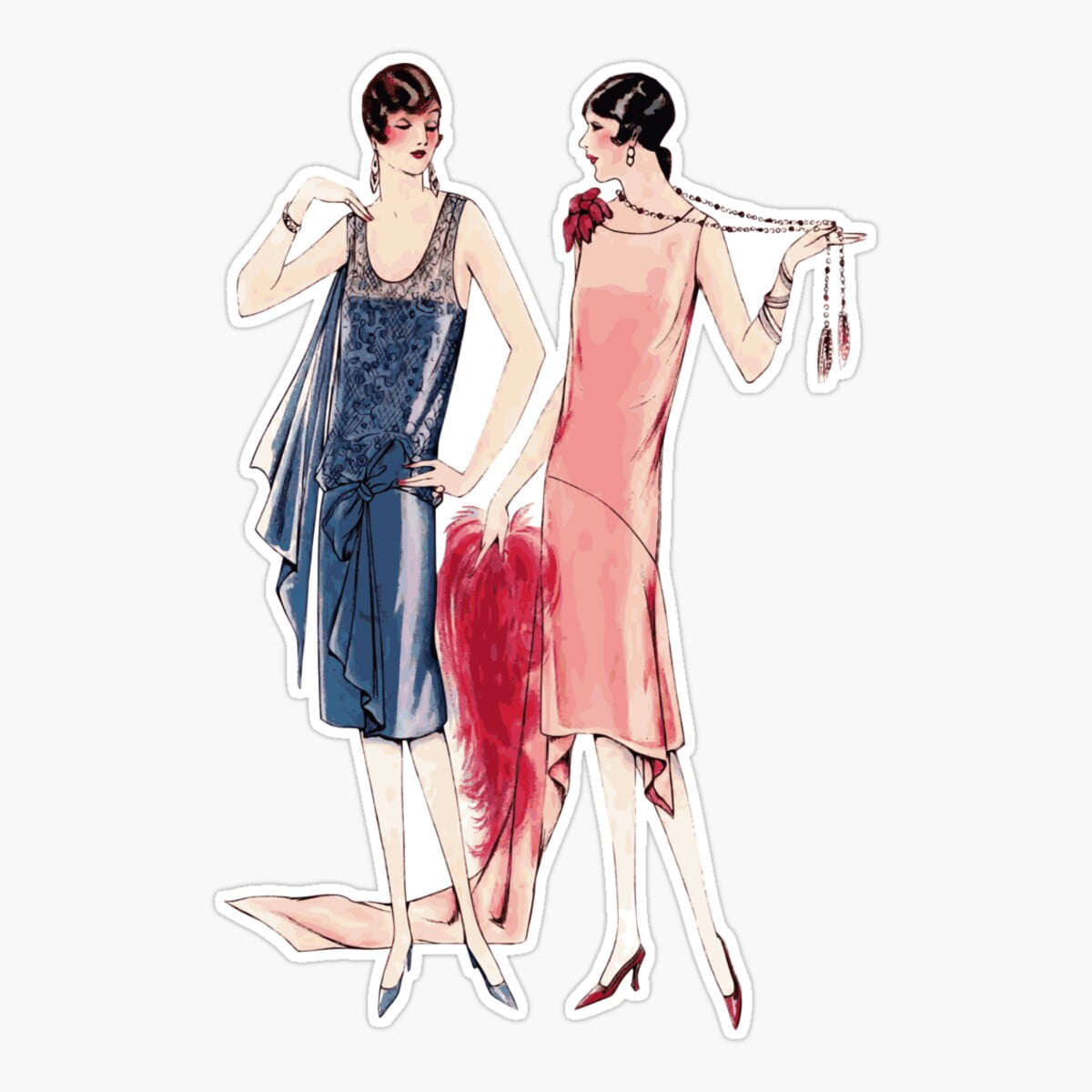 Onim 1920S Flappers Sticker, Phone Decal Water Bottle Stickers Car ...