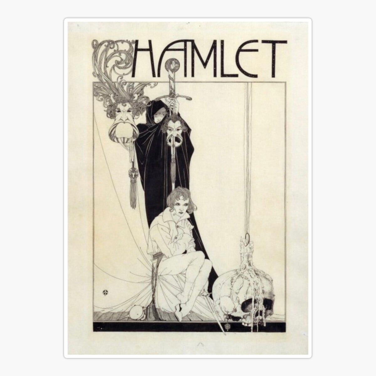 Onim 1920S Hamlet Victorian Art Nouveau Sticker, Phone Decal Water ...