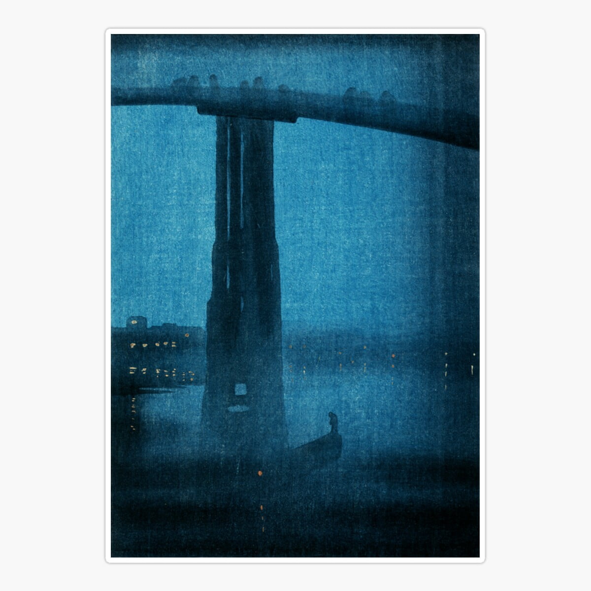 Onim 1920S Tokyo Bridge At Night Sticker, Phone Decal Water Bottle ...