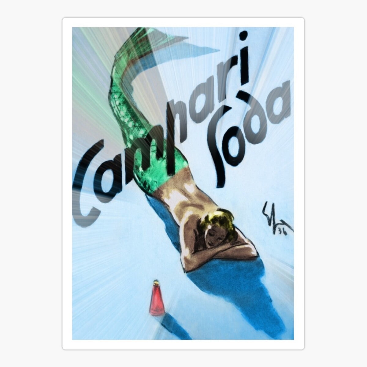 Onim 1936 Campari Italian Bitters Aperitif Mermaid Vintage Advertising ...