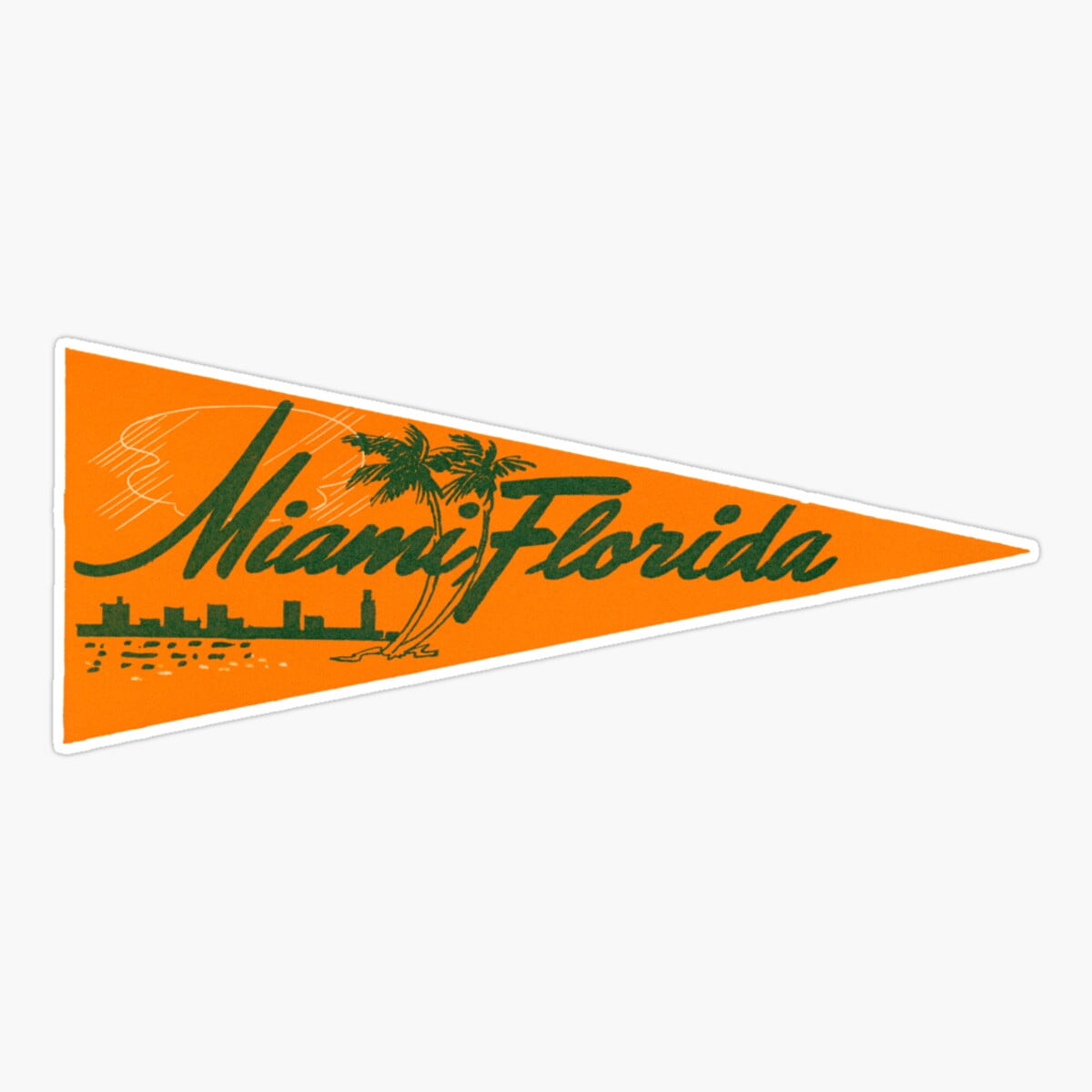 Onim 1940S Miami Florida Sticker, Phone Decal Water Bottle Stickers Car ...