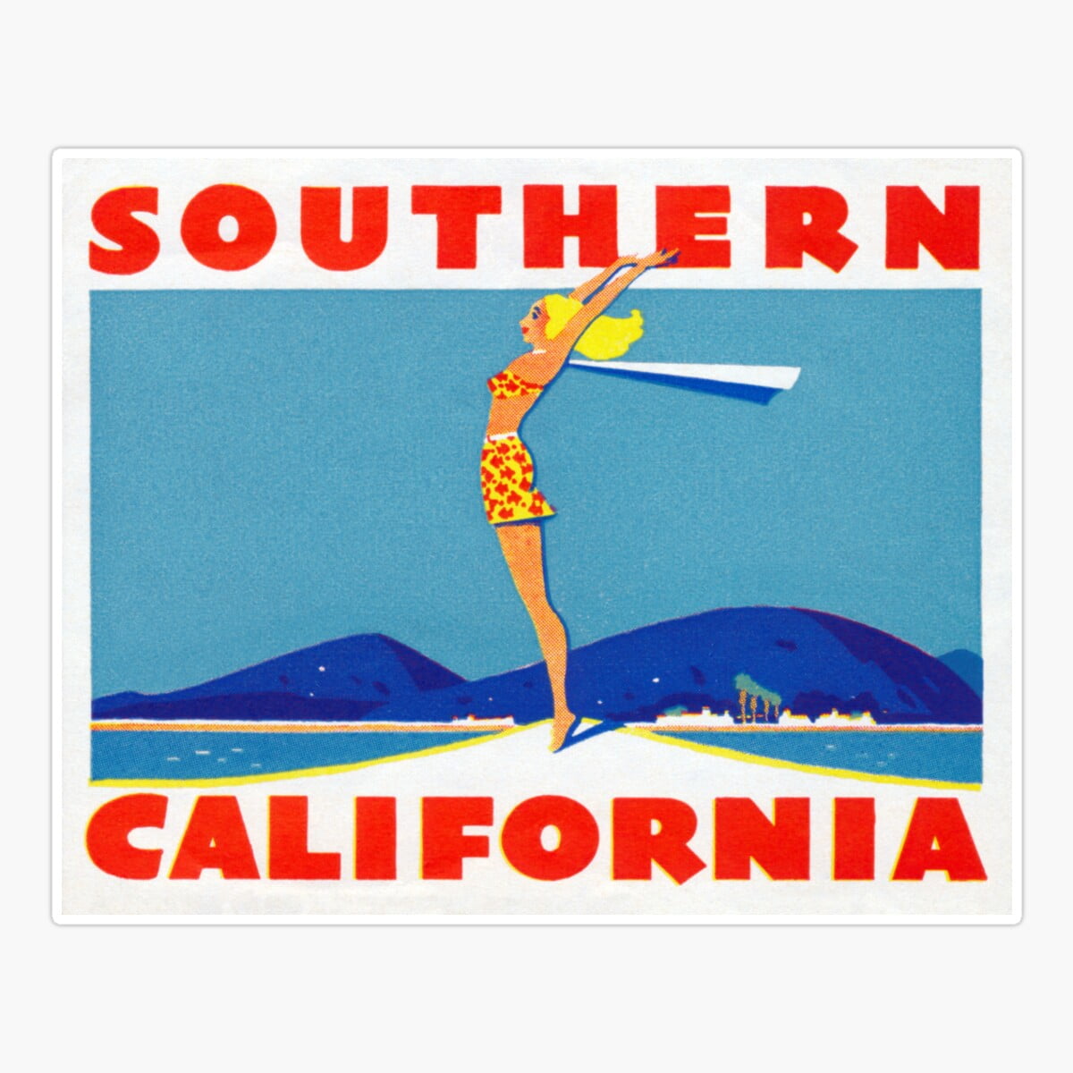 Onim 1950S Southern California Sticker, Phone Decal Water Bottle ...
