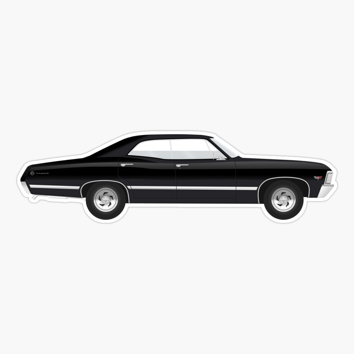 Onim 1967 Chevrolet Impala Sticker, Phone Decal Water Bottle Stickers ...