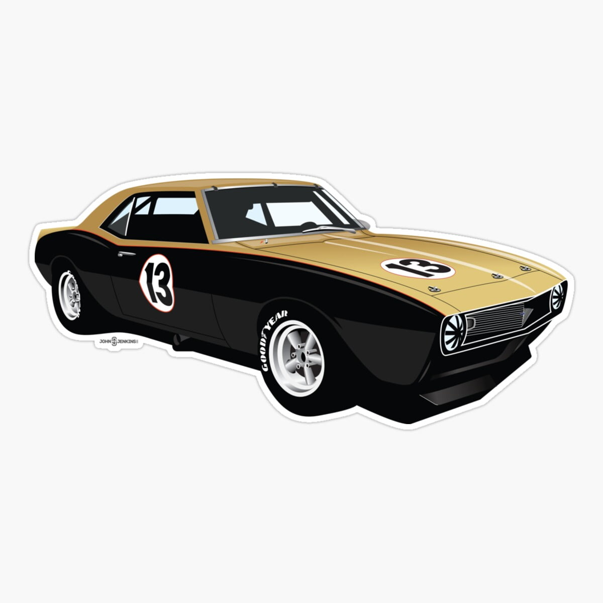 Onim 1968 Trans-Am Camaro Sticker, Phone Decal Water Bottle Stickers ...