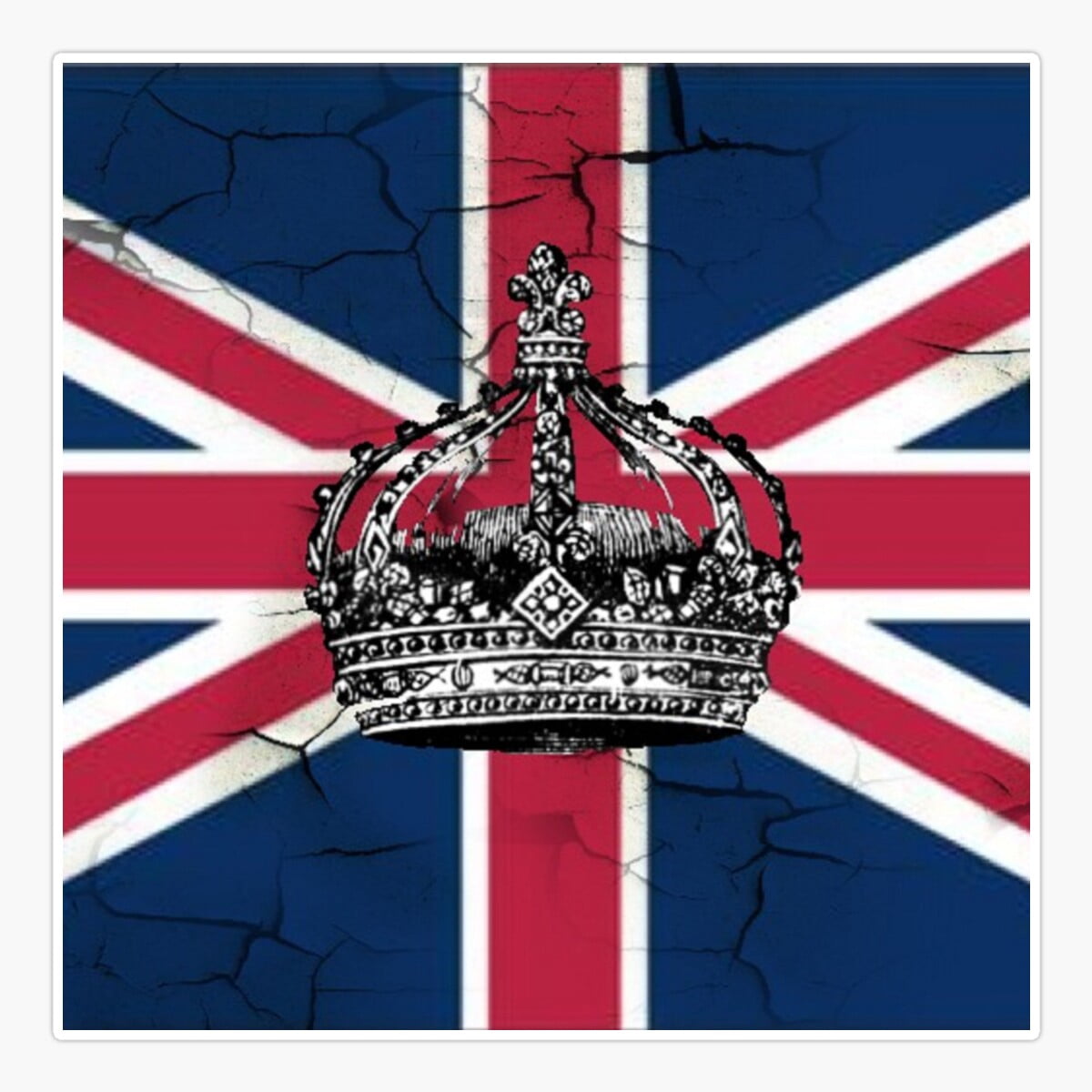 Onim 1980S Dark Academia British Union Jack Flag Jubilee Vintage Crown ...