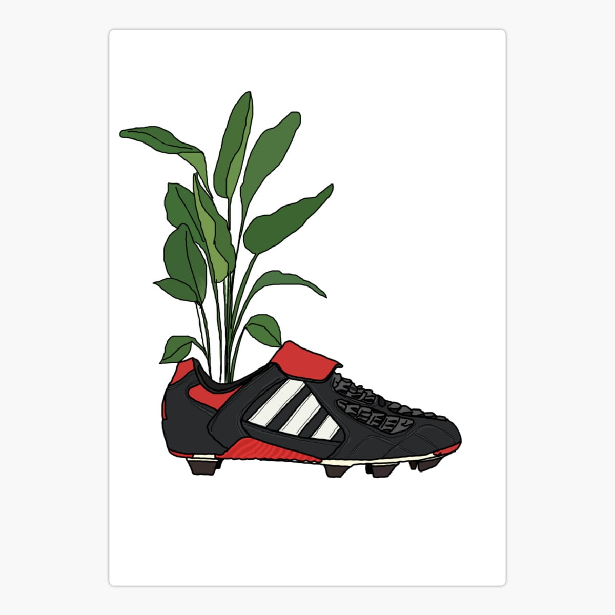 Onim 1990’S Football Bootanical Sticker, Phone Decal Water Bottle ...