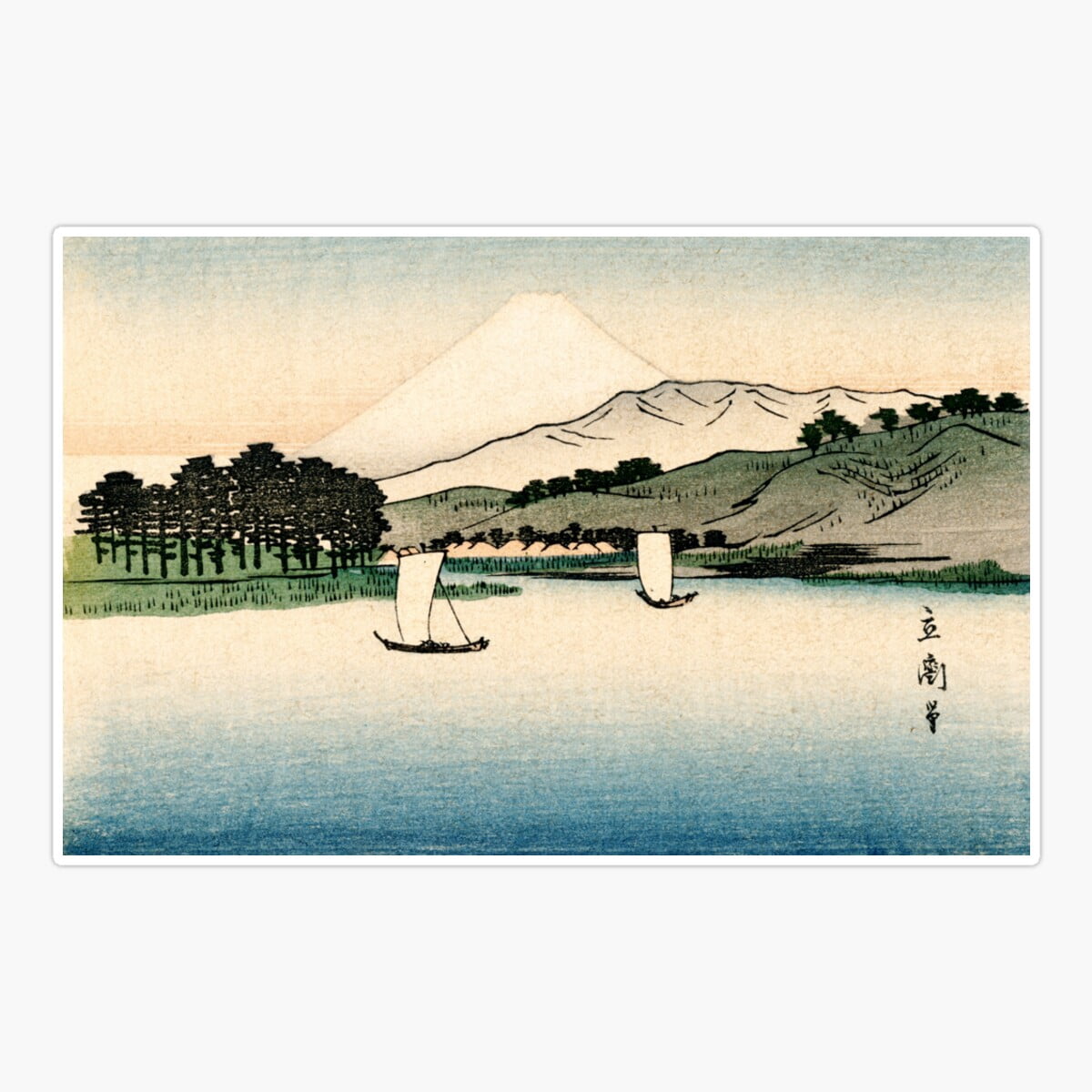 Onim 19Th C. Japanese Sailing Ships Sticker, Phone Decal Water Bottle ...
