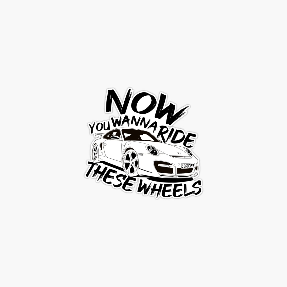 Onim 2 Baddies 1 Porsche Sticker, Phone Decal Water Bottle Stickers Car ...