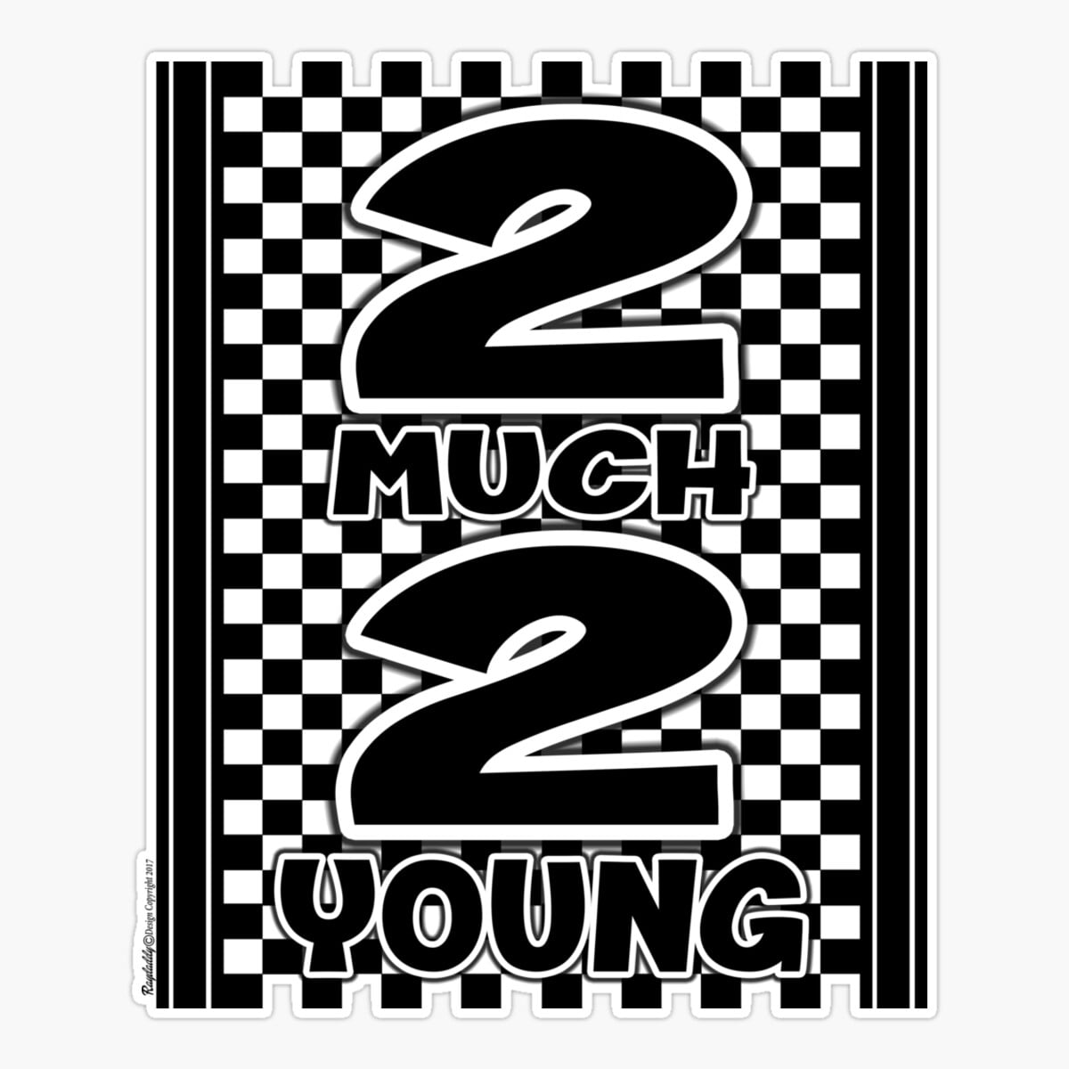 Onim 2 Much 2 Young Sticker, Phone Decal Water Bottle Stickers Car ...