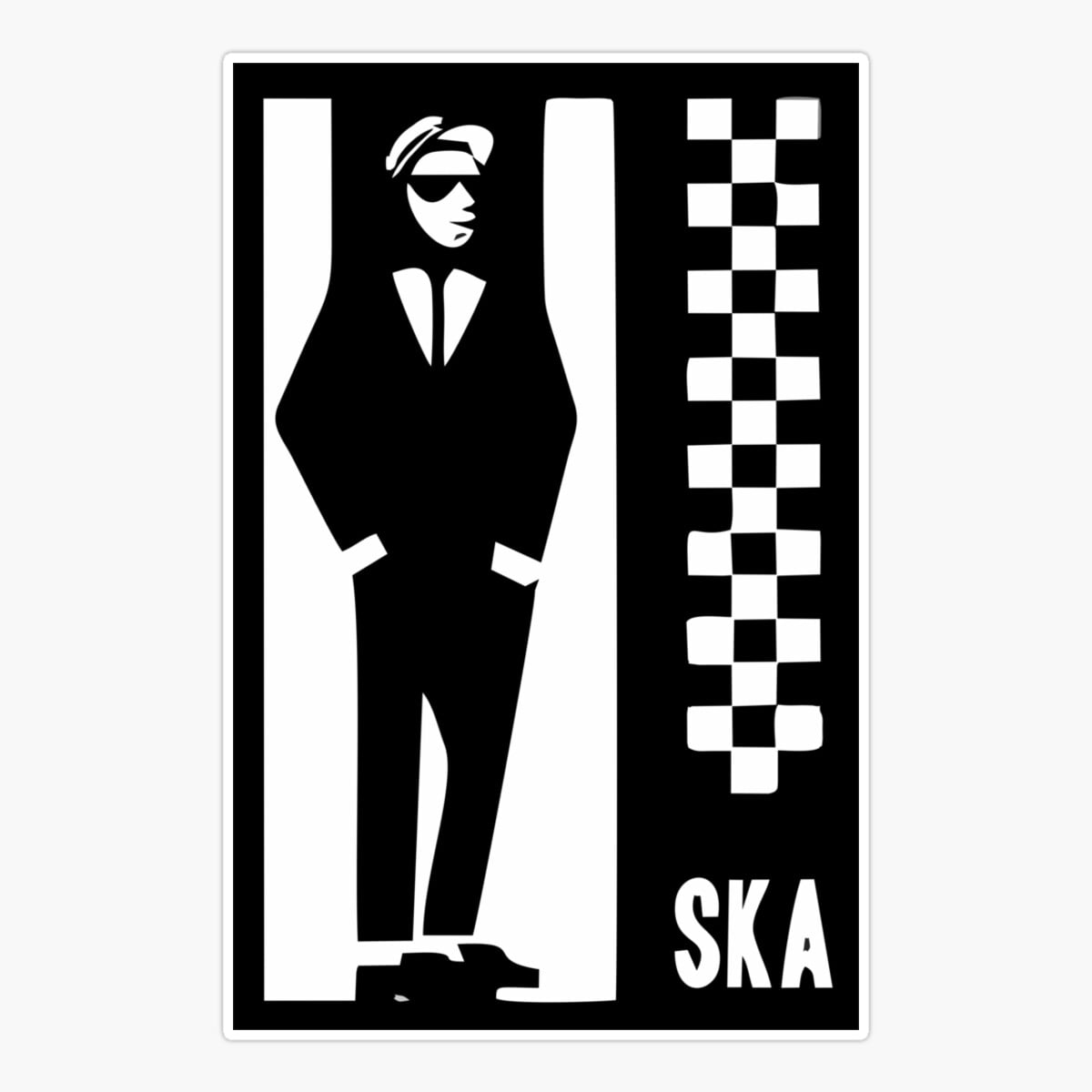 Onim 2 Tone Ska Sticker, Phone Decal Water Bottle Stickers Car Decals ...