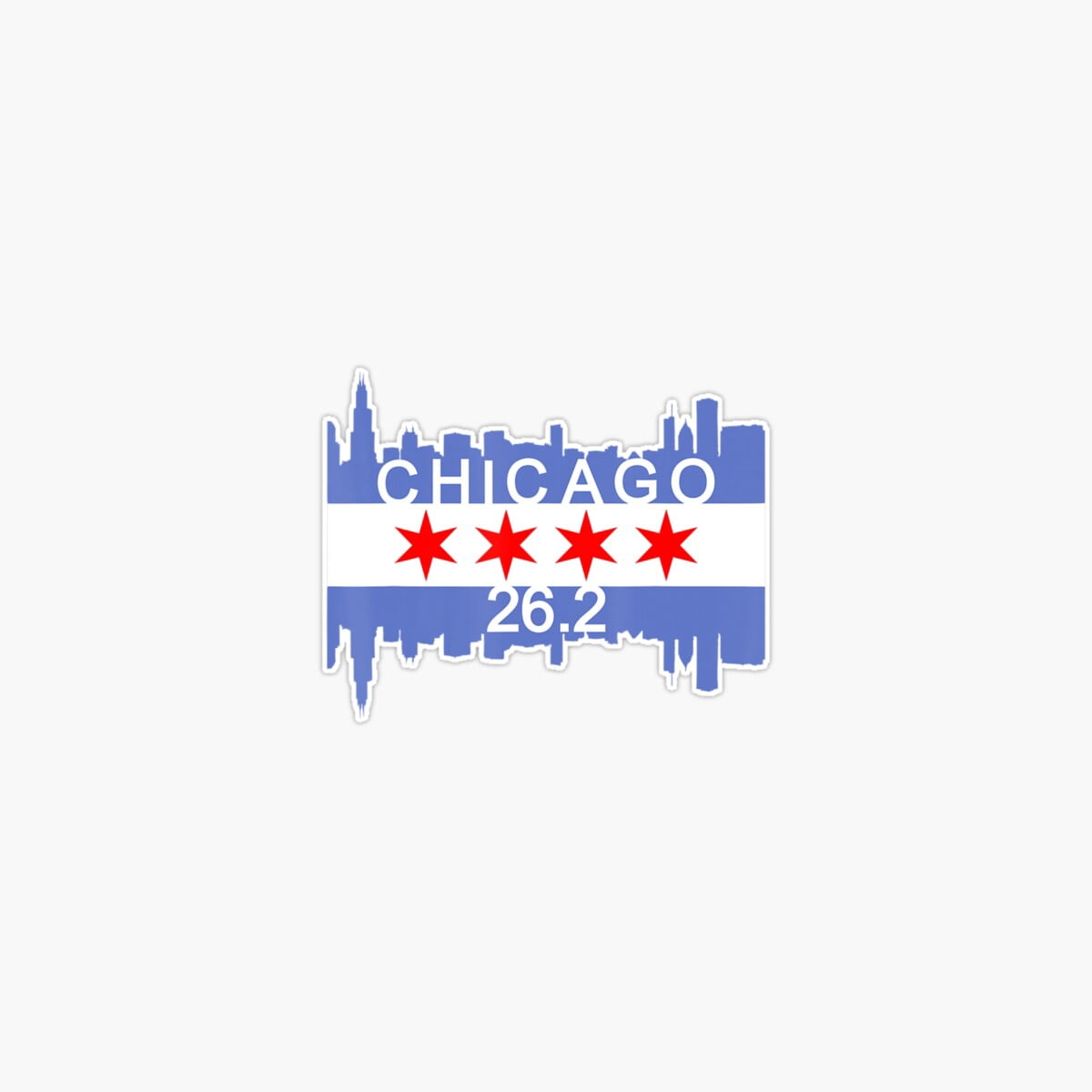 Onim 26.2 Mile Marathon Runner Chicago Flag Running Sticker, Phone ...