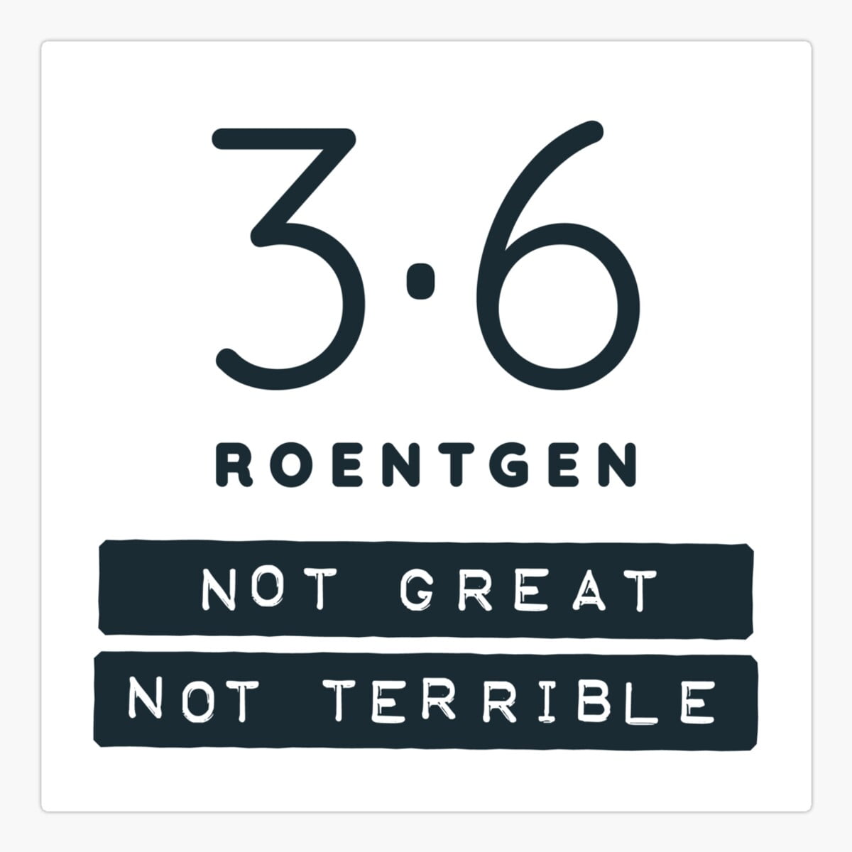 Onim 3.6 Roentgen - Not Great, Not Terrible Sticker, Phone Decal Water ...