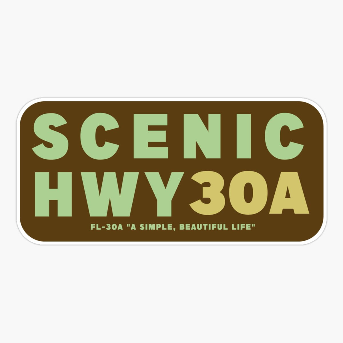 Onim 30A Seaside, Florida Scenic Hwy 30A Sticker Design Sticker, Phone ...