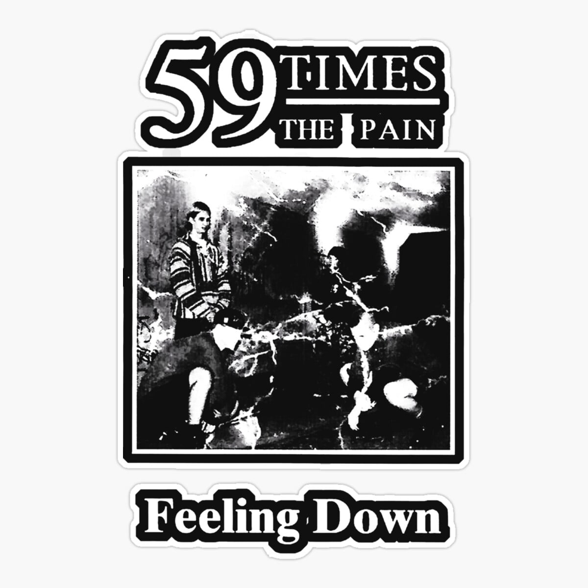Onim 59 Times The Pain Feeling Down Sticker, Phone Decal Water Bottle ...