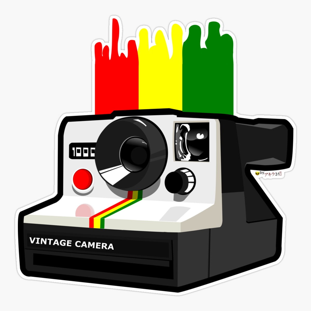 Onim 80'S Photographic Camera Sticker, Phone Decal Water Bottle ...