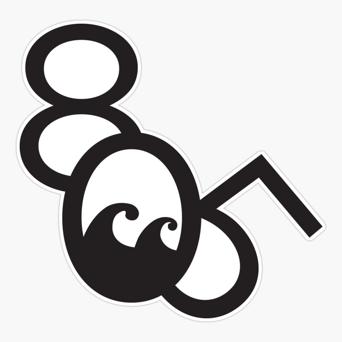 Onim 805 Wave Sticker, Phone Decal Water Bottle Stickers Car Decals ...