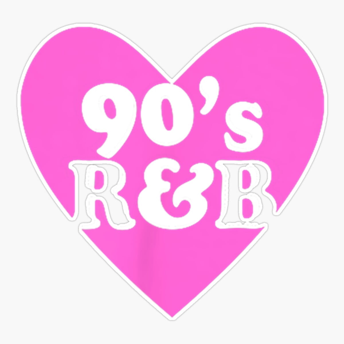 Onim 90'S R&B Love Heart Rnb Music Sticker, Phone Decal Water Bottle ...