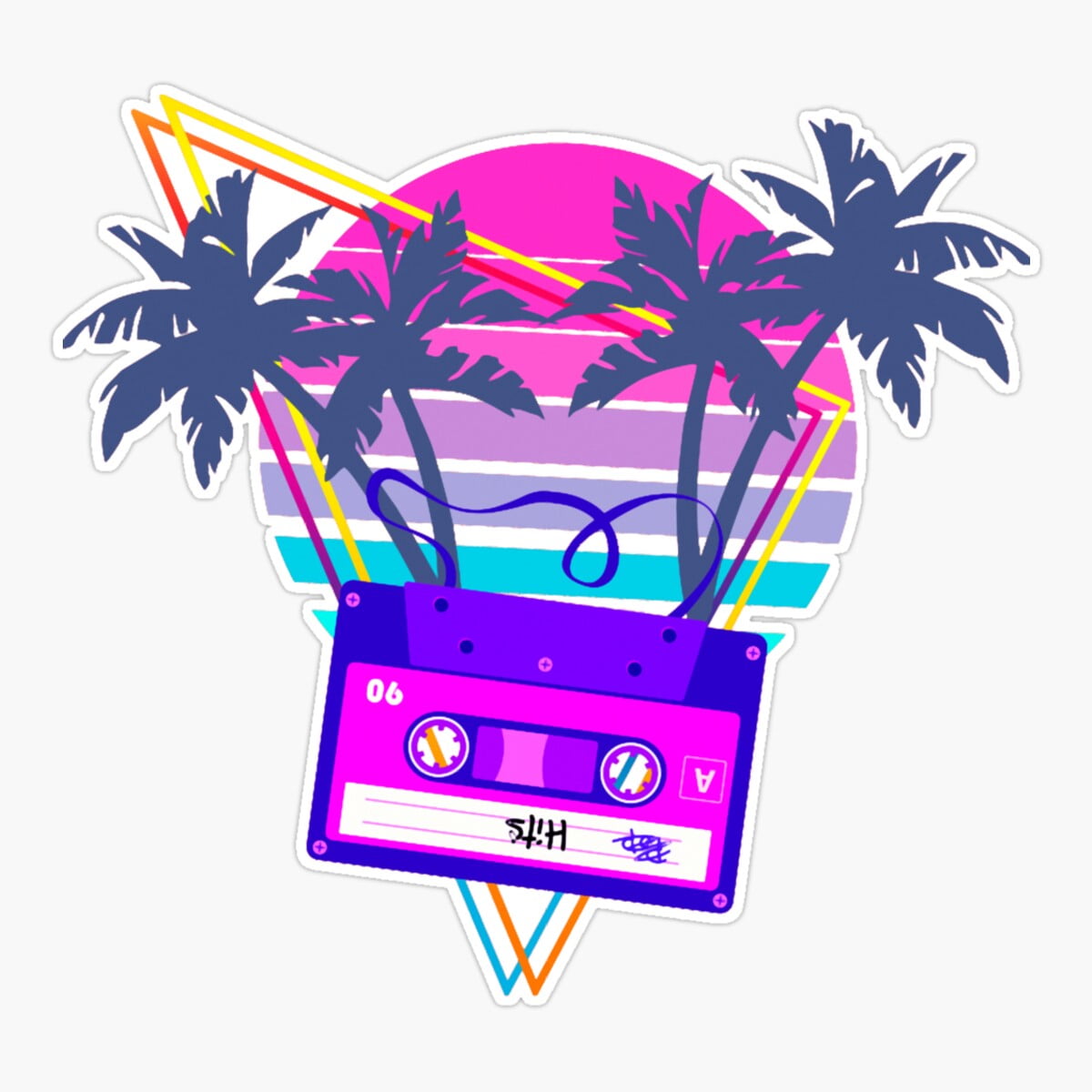 Onim 90S Vaporwave Sunset Cassette Tape In Outrun Synthwave Style ...