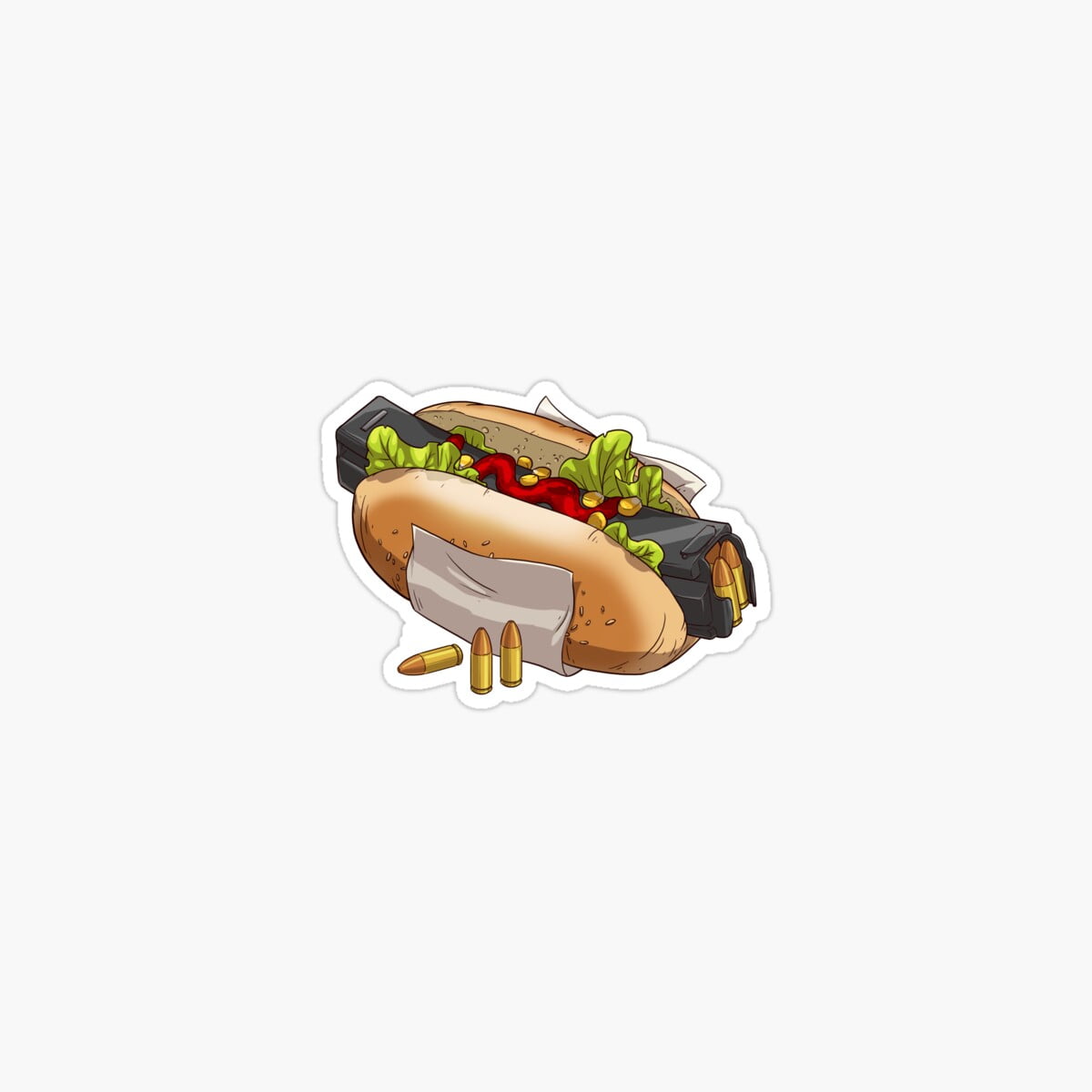 Onim 9Mm Hot-Dog Sticker, Phone Decal Water Bottle Stickers Car Decals ...