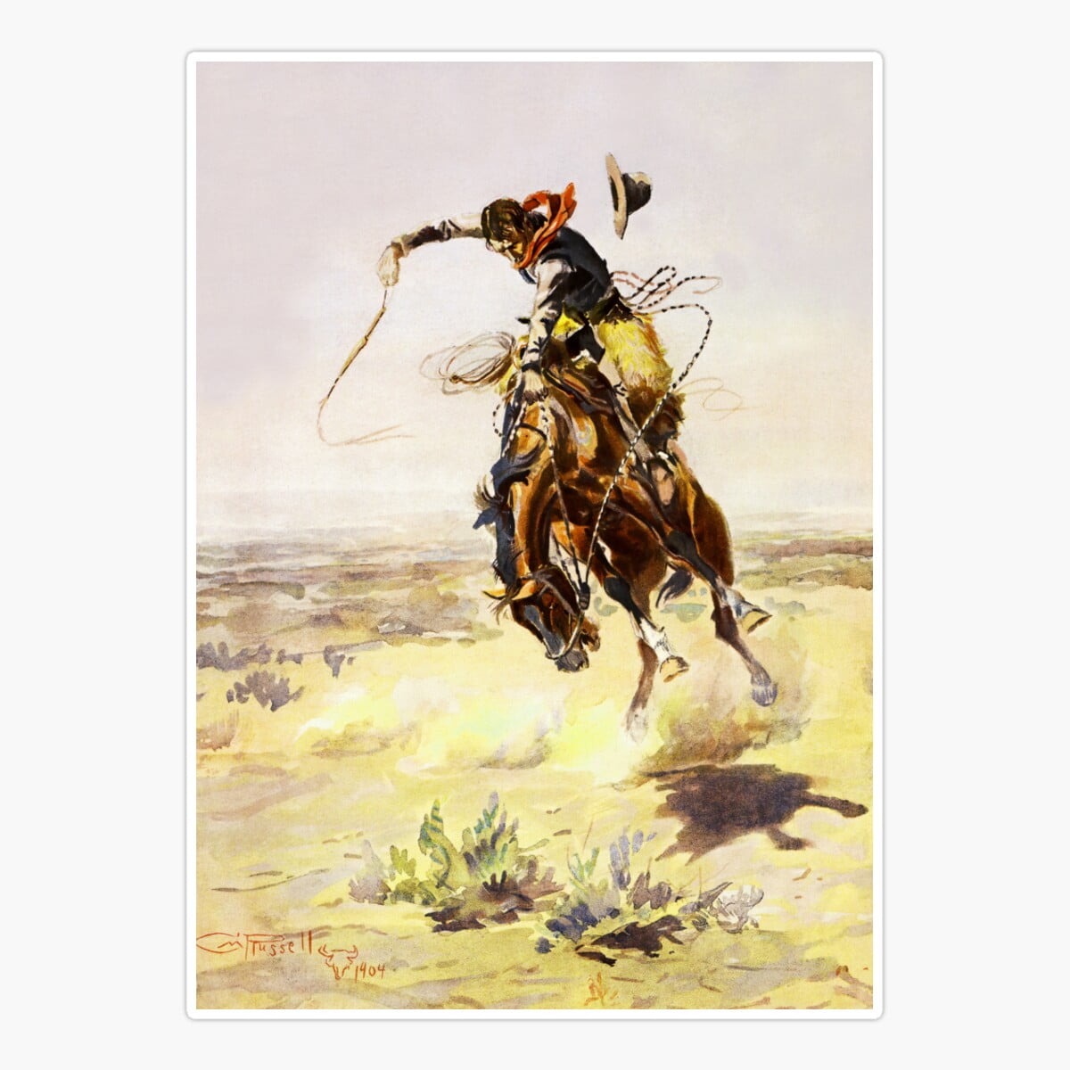 Onim “A Bad Hoss” By Charles M Russell Sticker, Phone Decal Water ...